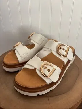 Steve Madden | Shoes | Steve Madden White Doublebuckle Platform Sandals ...